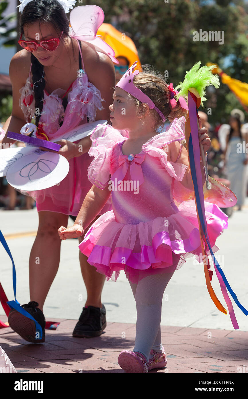 A young girls with a fairy costume at the 2012 Santa Barbara Summer ...