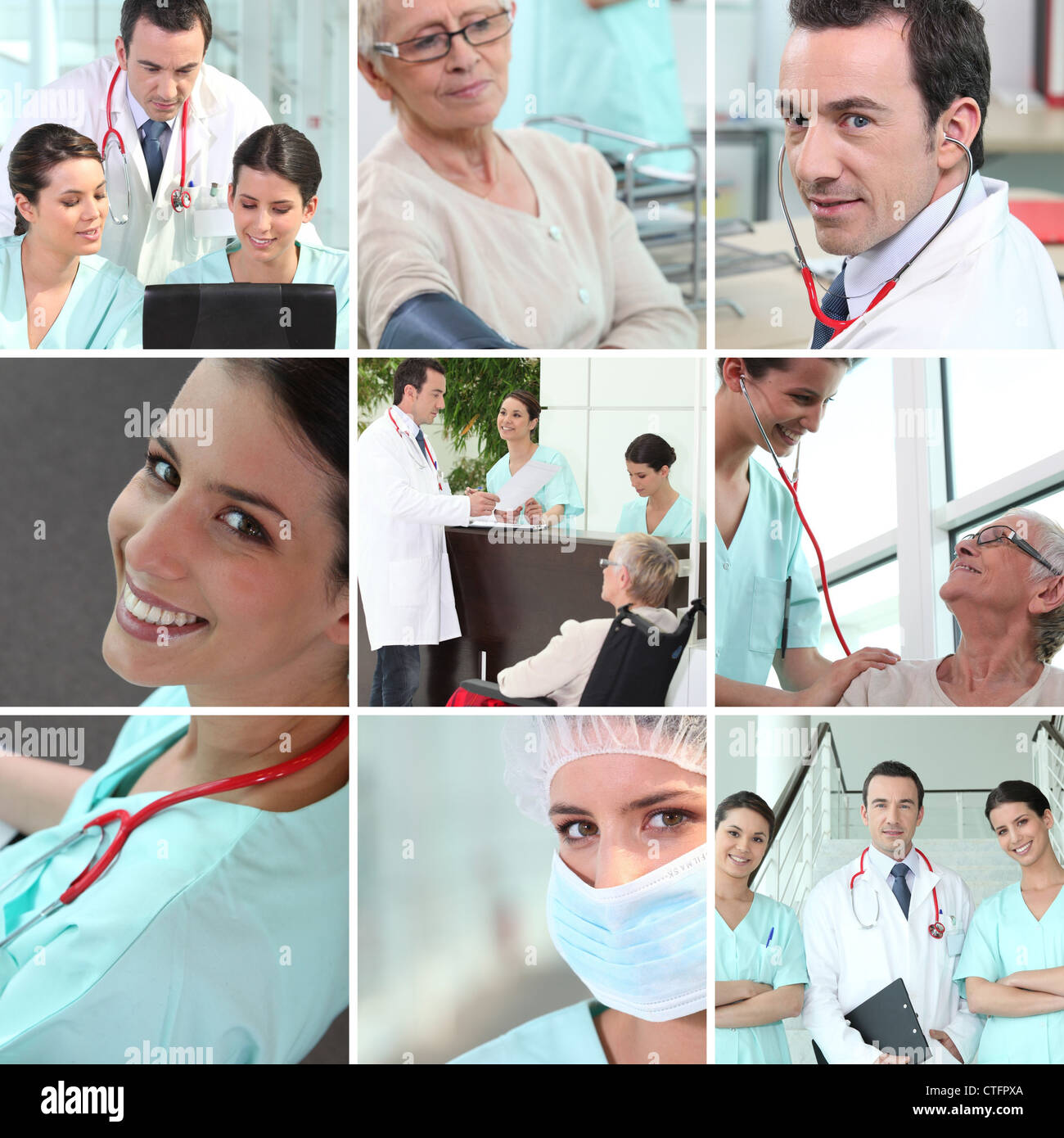 Hospital staff mosaic Stock Photo - Alamy