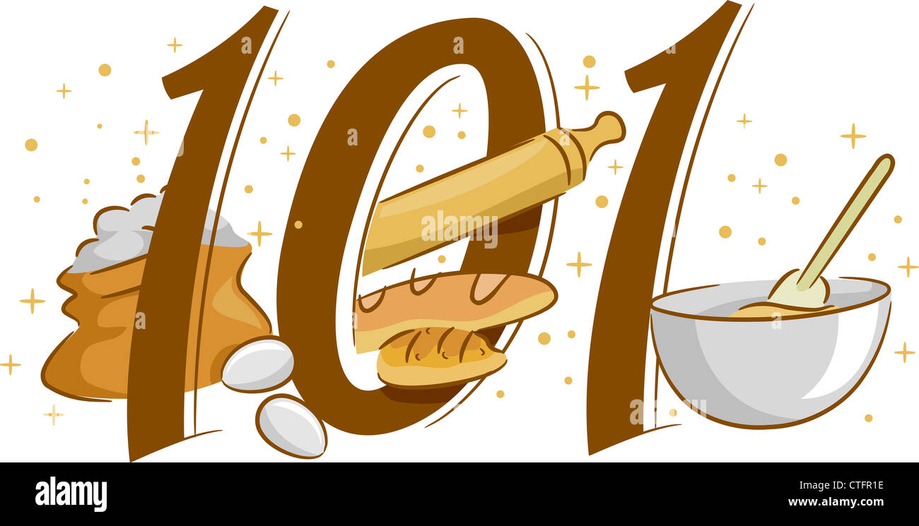 Illustration Depicting the Basics of Baking - Baking 101 Stock Photo - Alamy