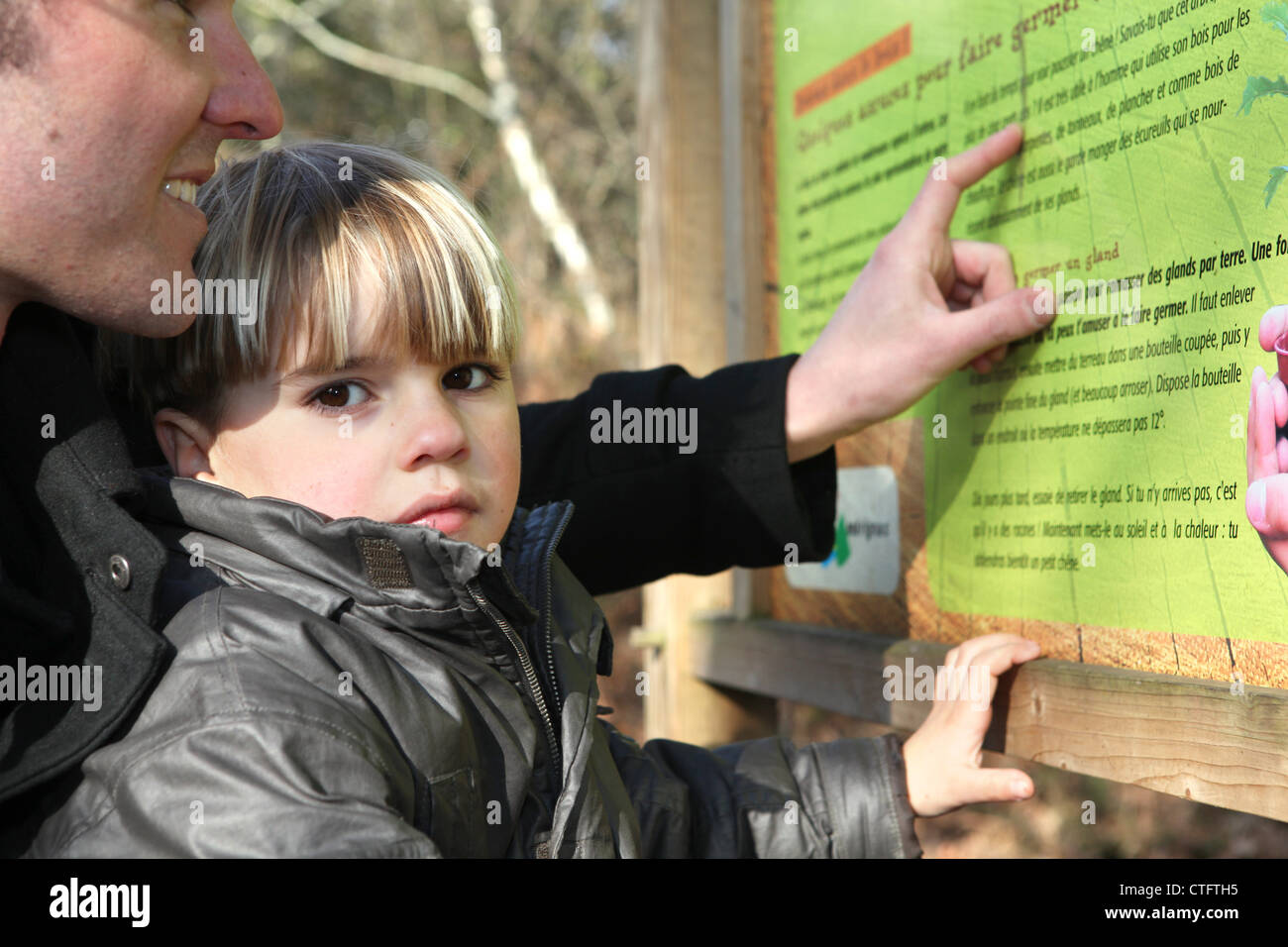 Father and son discovering nature Stock Photo - Alamy
