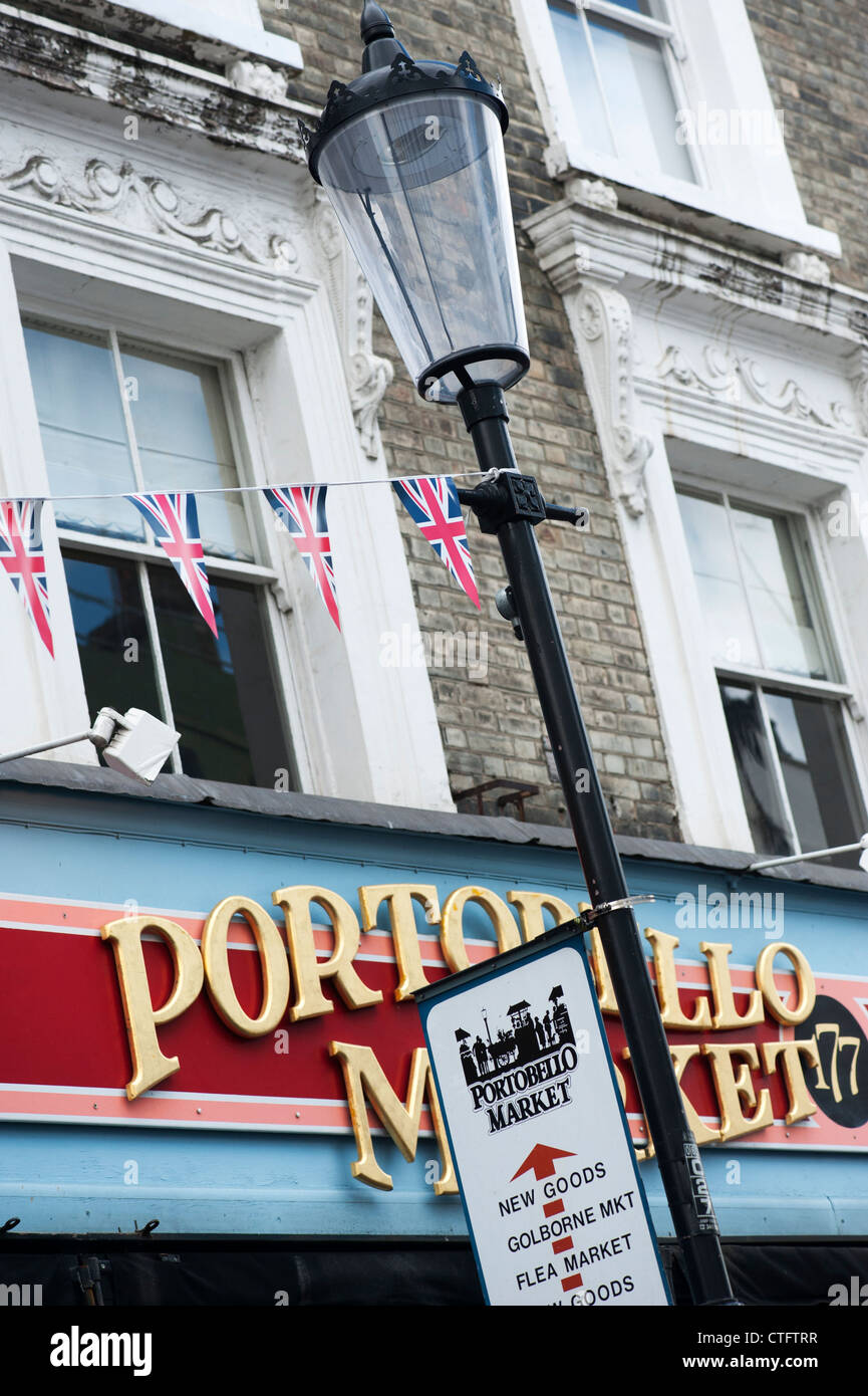 Portobello Market sign. Portobello Road. London Stock Photo - Alamy