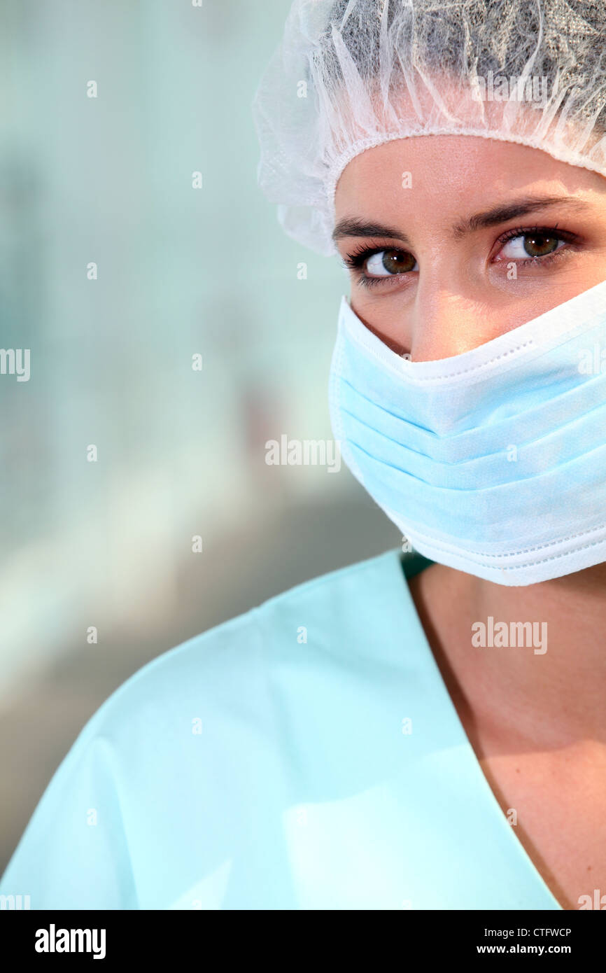 nurse wearing surgical mask Stock Photo - Alamy