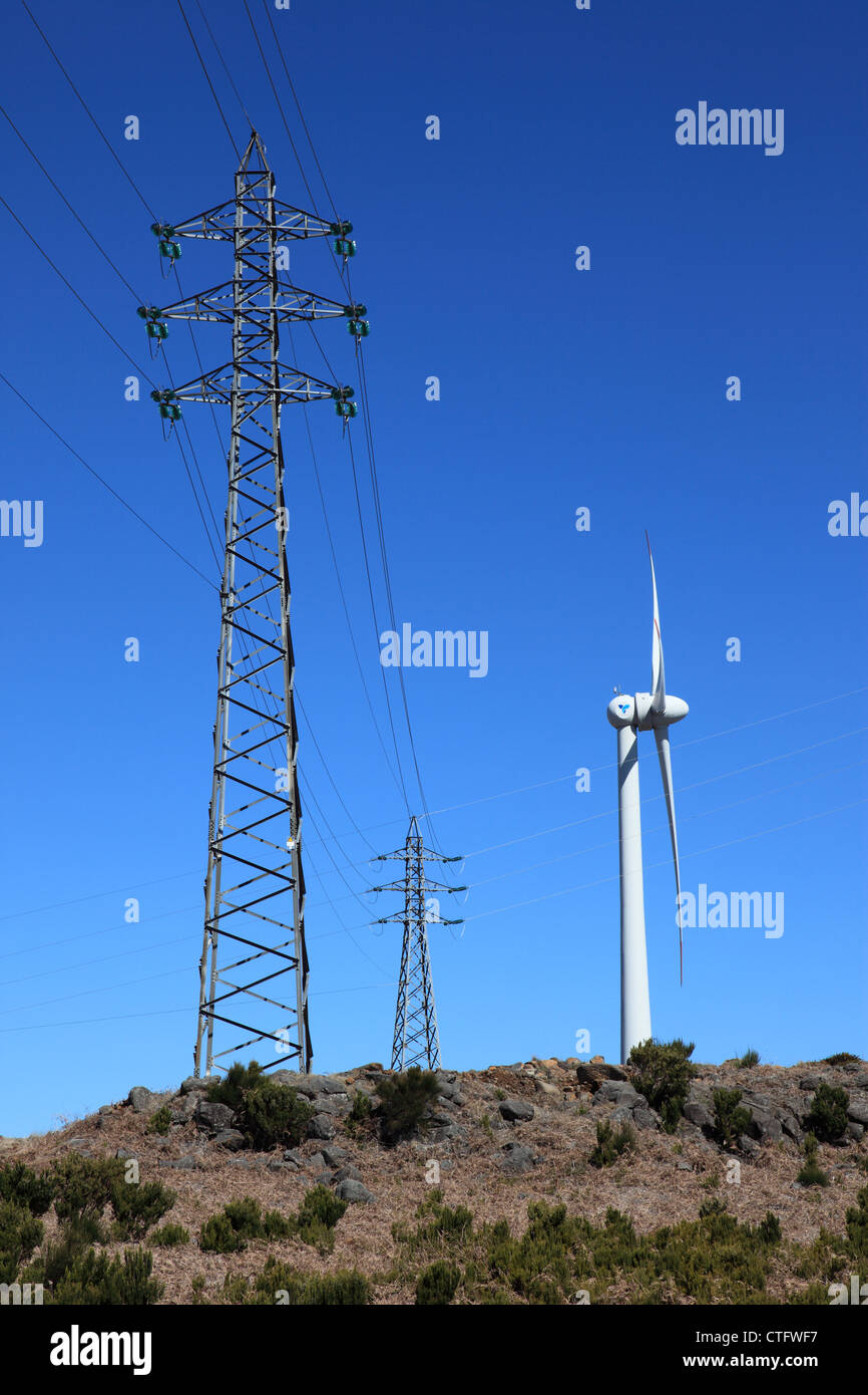 Wind turbine electrical power pole hi-res stock photography and images ...