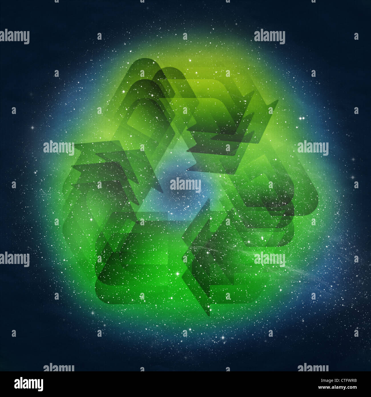 Space Recycle Symbol. An abstract background in style of a retro Stock ...