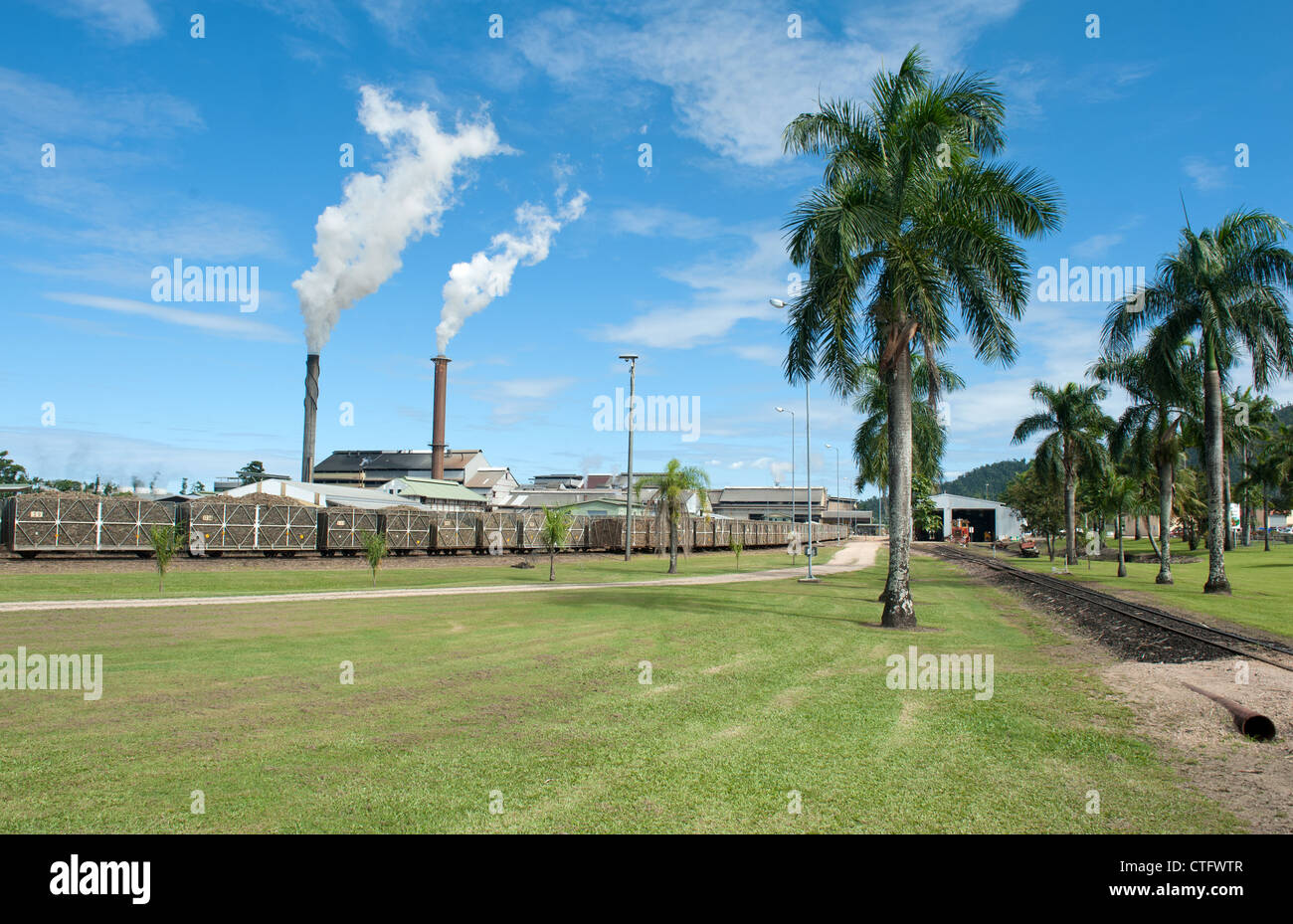 Tully Sugar Mill in action during the crushing time from June to ...
