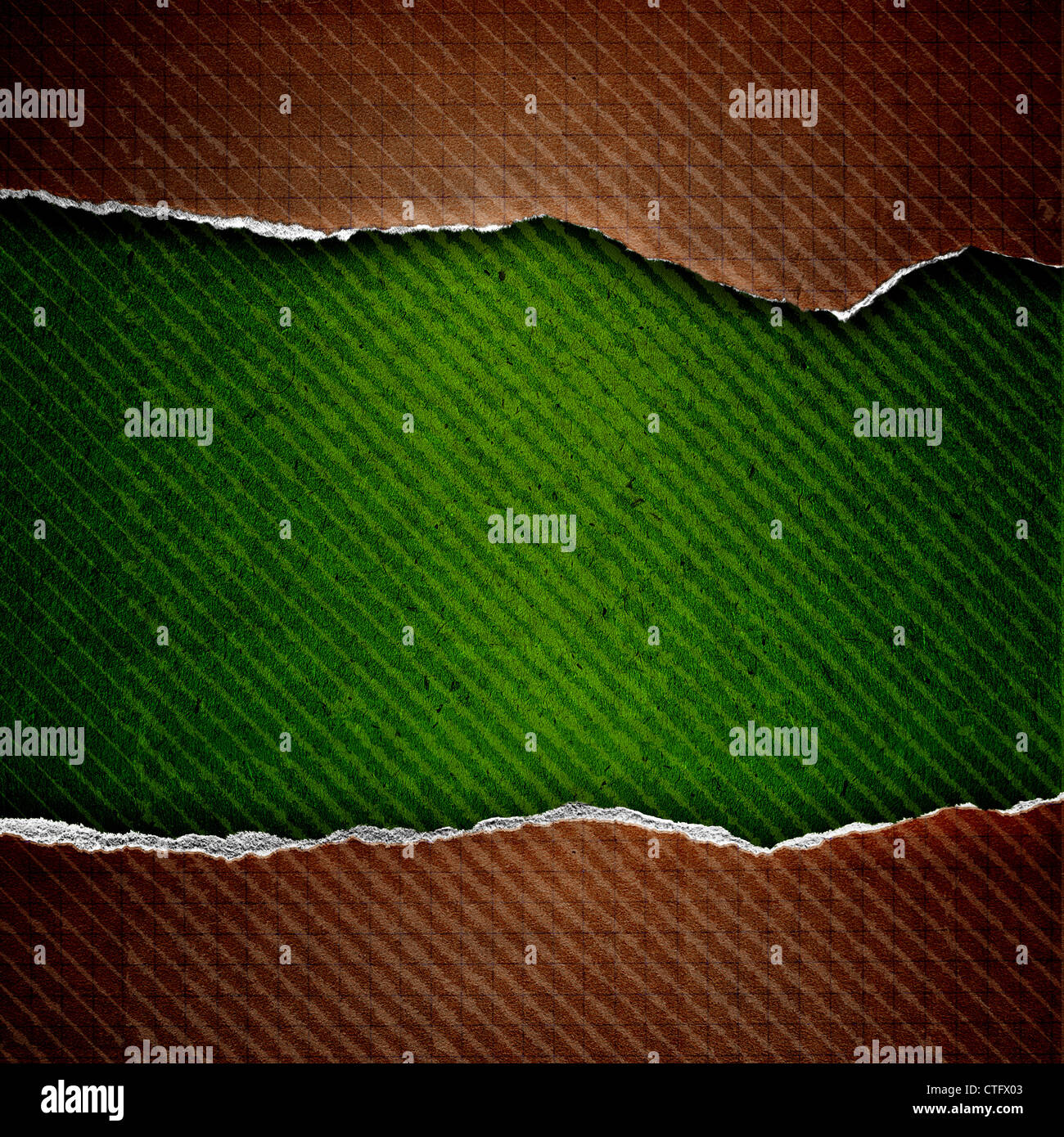 riped cell paper on green grunge background Stock Photo - Alamy