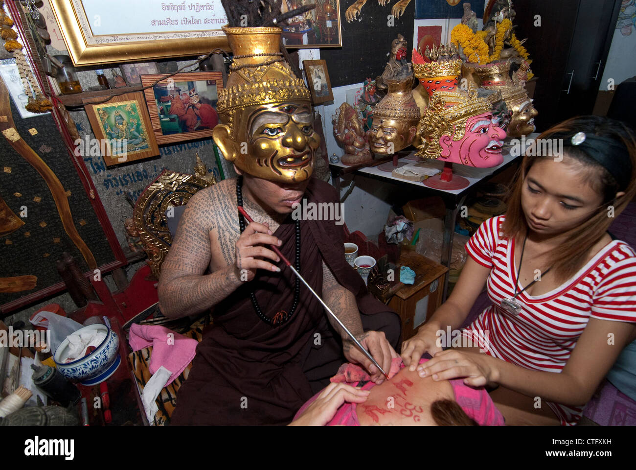 Sak Yan master, Ajahn Toy of Bangkok Thailand. Sak Yan are the mystical ...