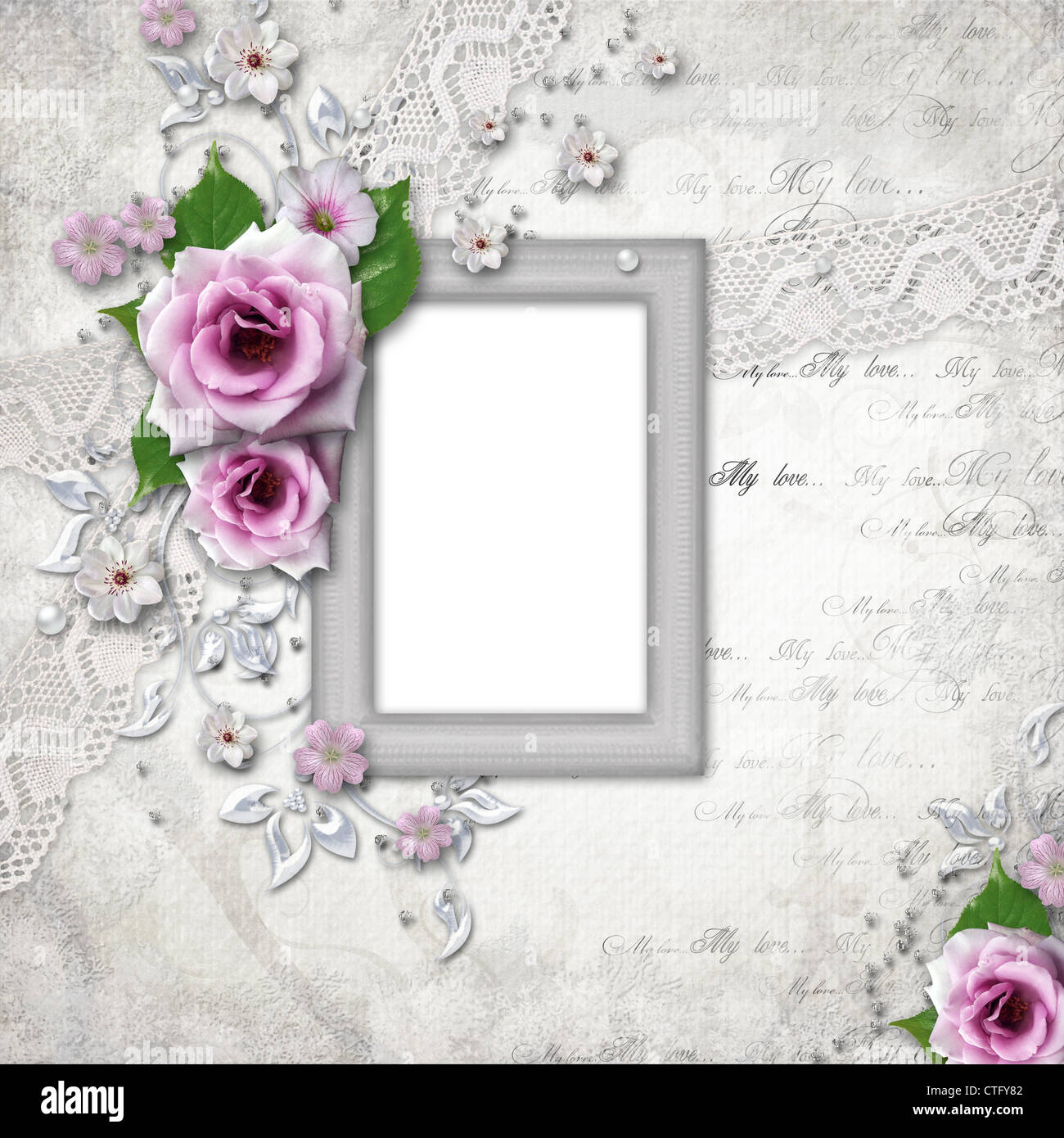 Silver wedding frame hi-res stock photography and images - Alamy