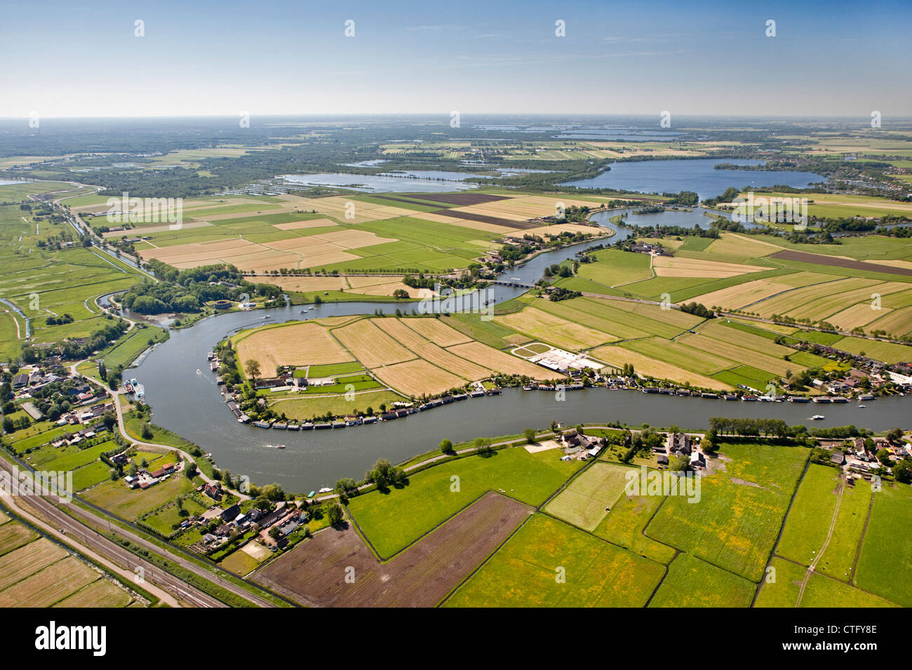 The Netherlands, Weesp, Aerial, Fort Uitermeer at river Vecht. Defence ...