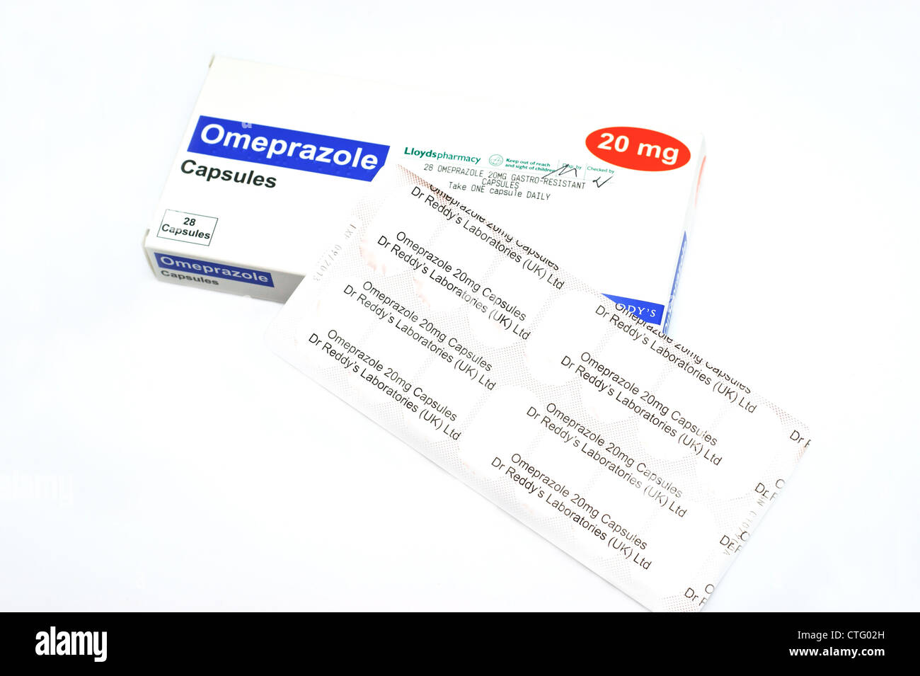 Capsules containing Omeprazole as gastro - resistant granules Stock ...