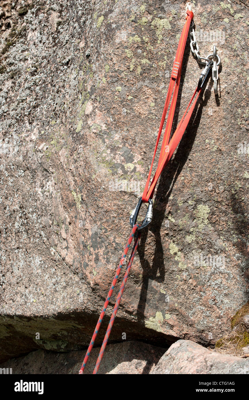 Rock climbing anchor hi-res stock photography and images - Alamy