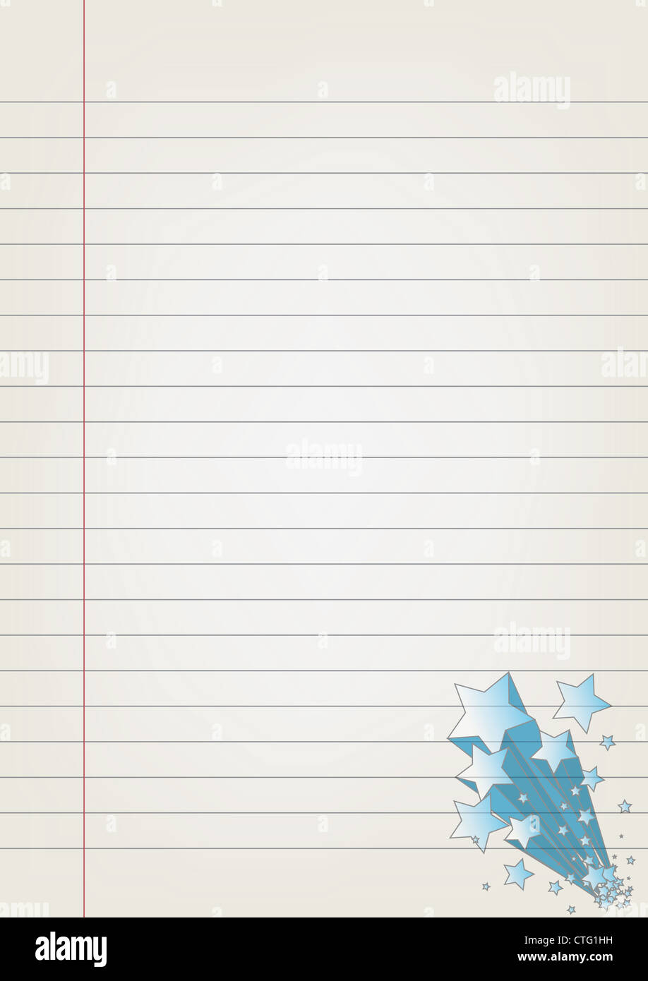 notepad paper with decorative stars vector illustration Stock Photo - Alamy