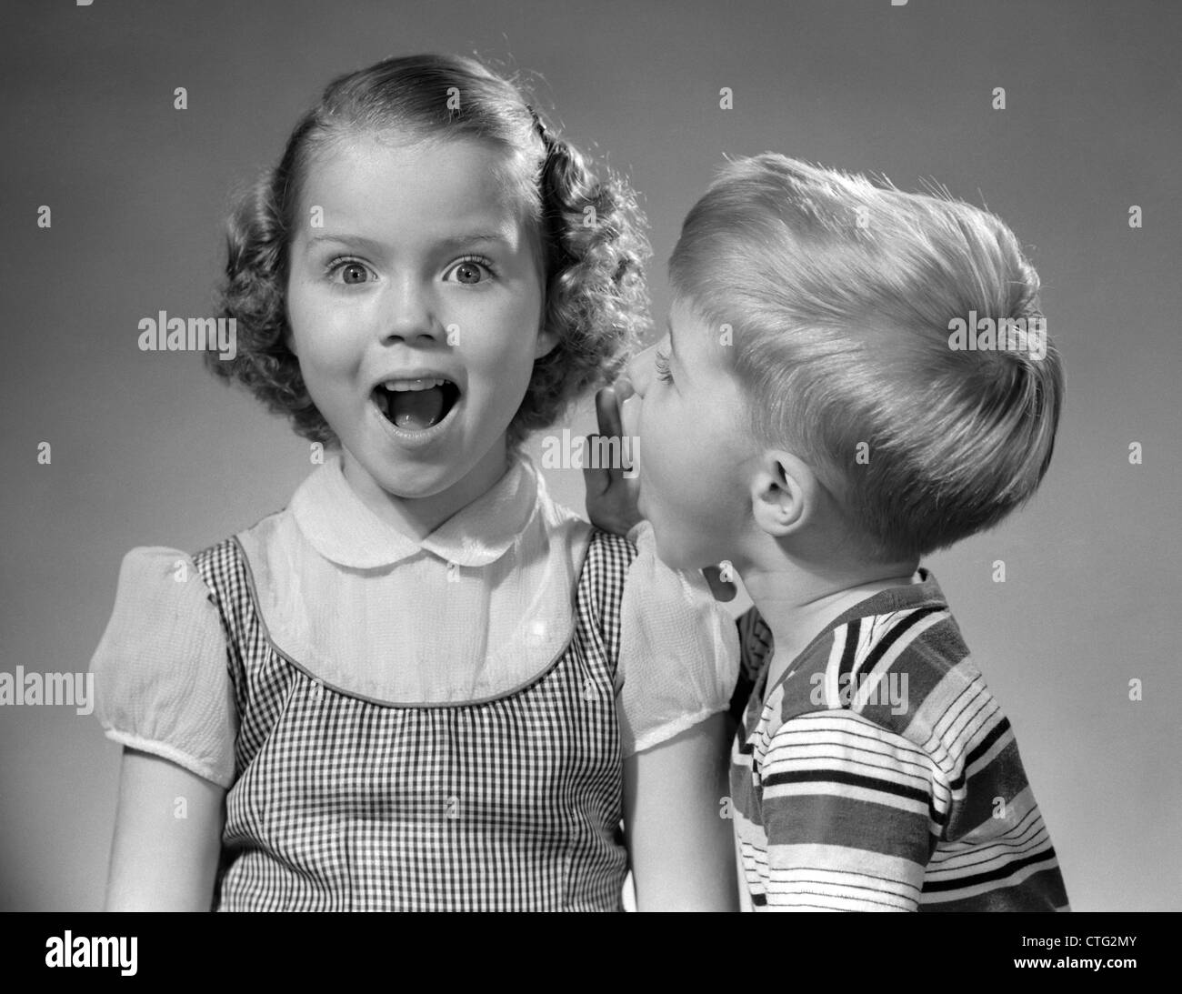 Boy girl in 1950s Black and White Stock Photos & Images - Alamy