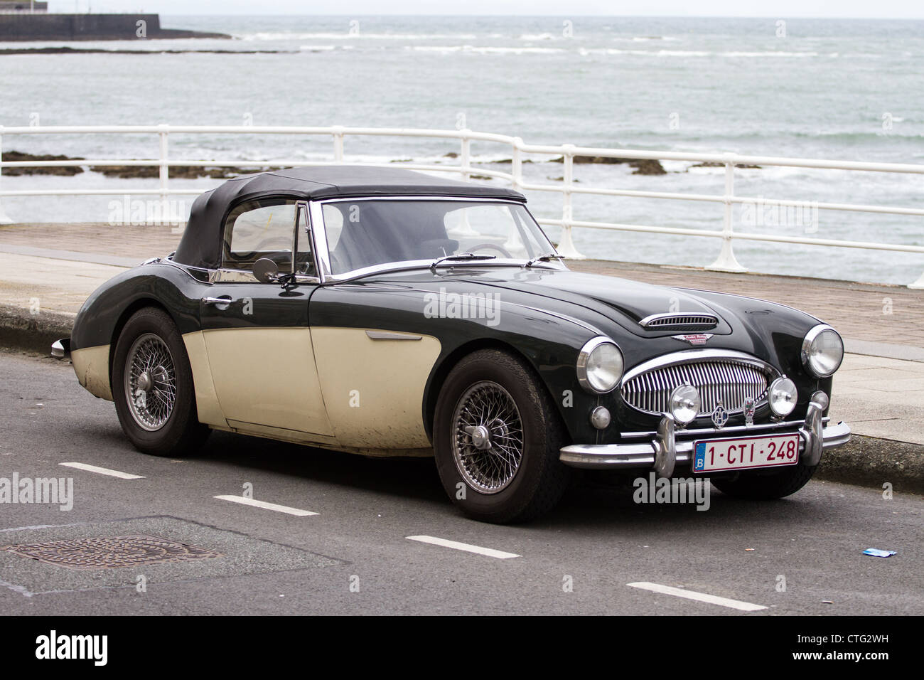 An Austin Healey 3000 Mark III sports car convertible, parked on a ...