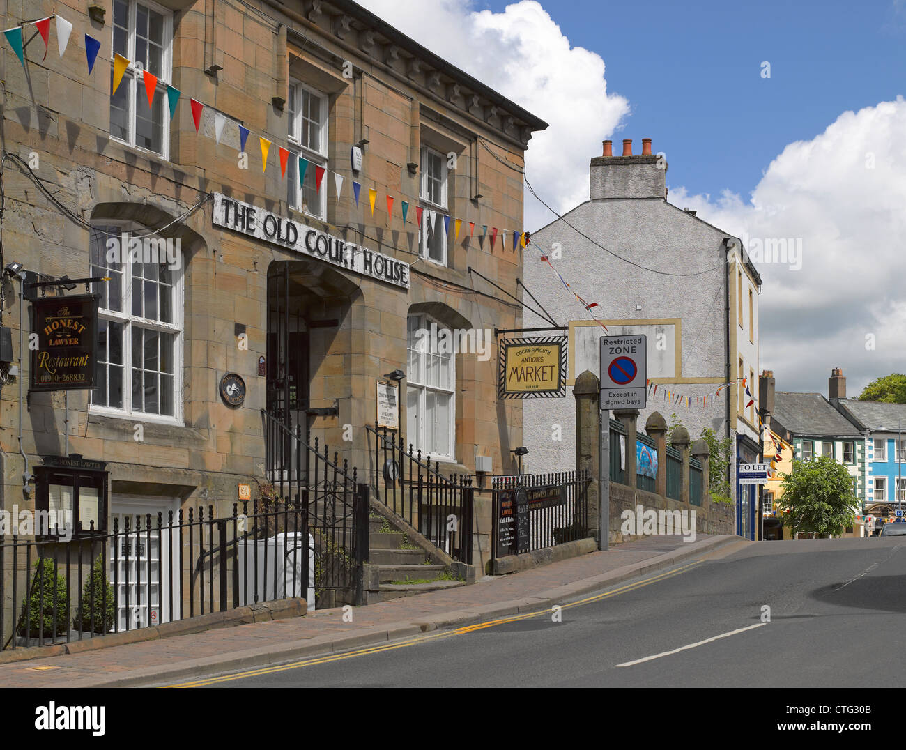 The Old Court House in summer Main Street Cockermouth Cumbria England ...