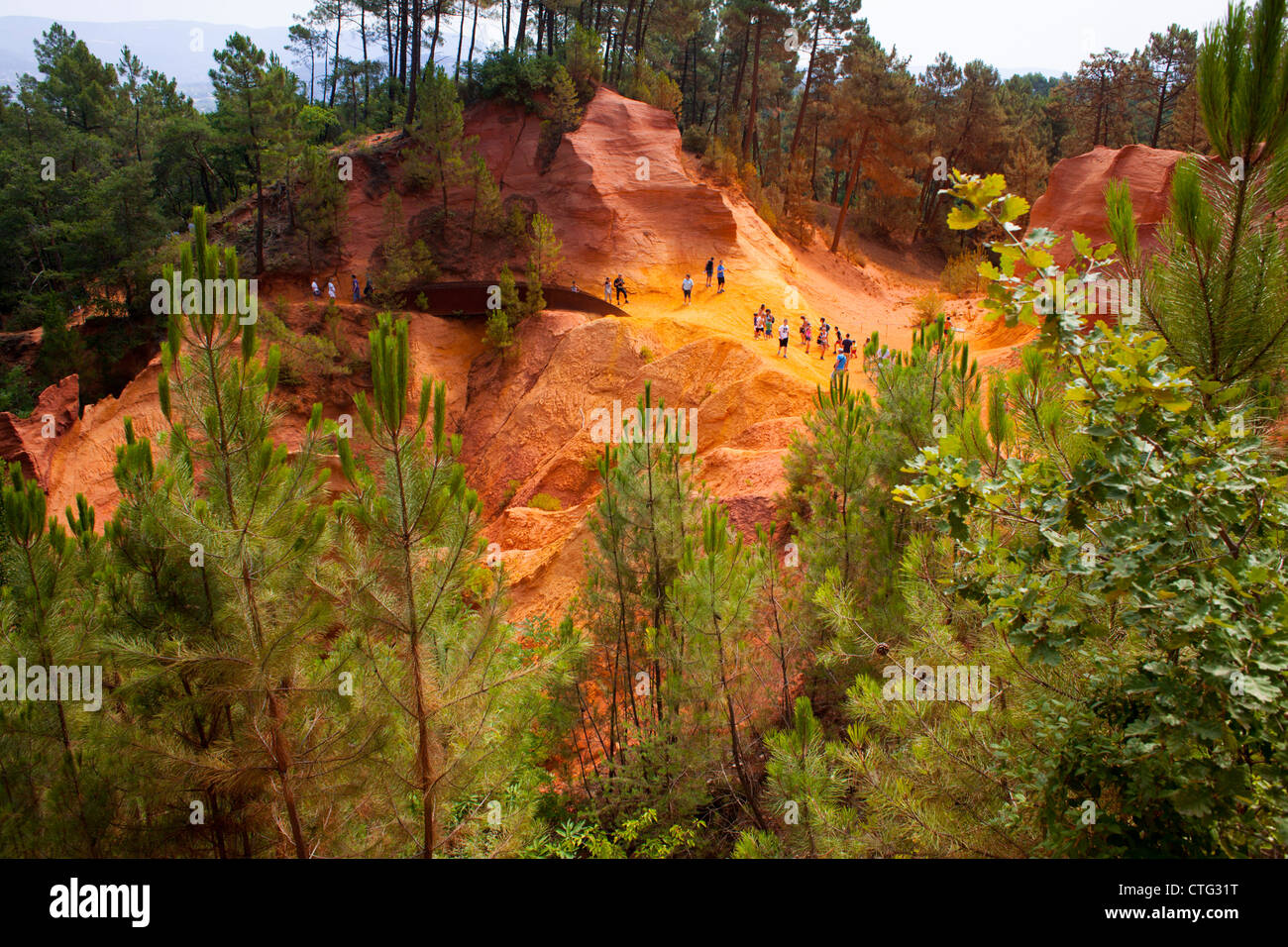 Old Ochre mines in Roussillon France which are now opened as a Tourist ...