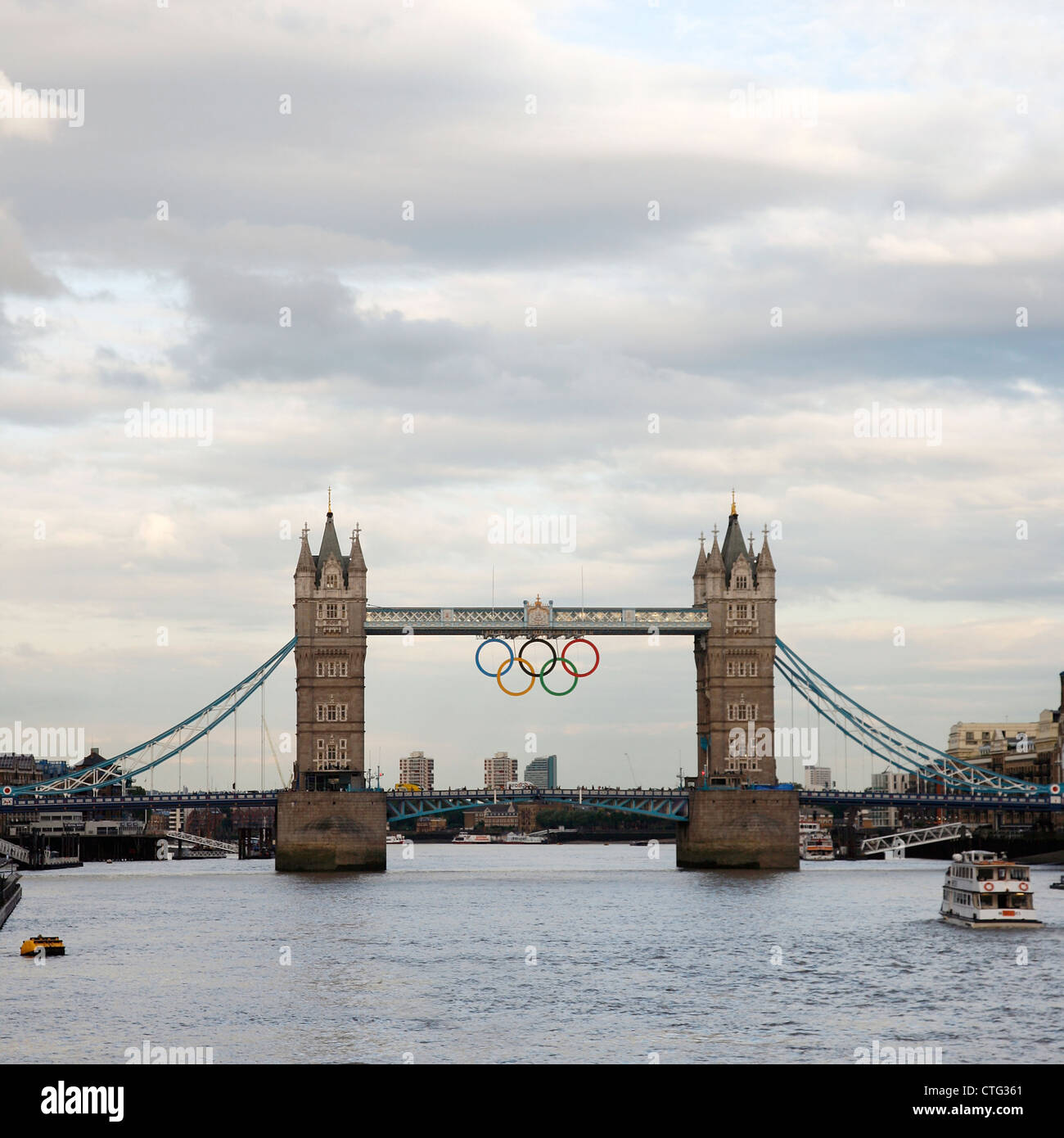 2012 London Olympic Rings on Tower Bridge. [Editorial use only] Stock ...
