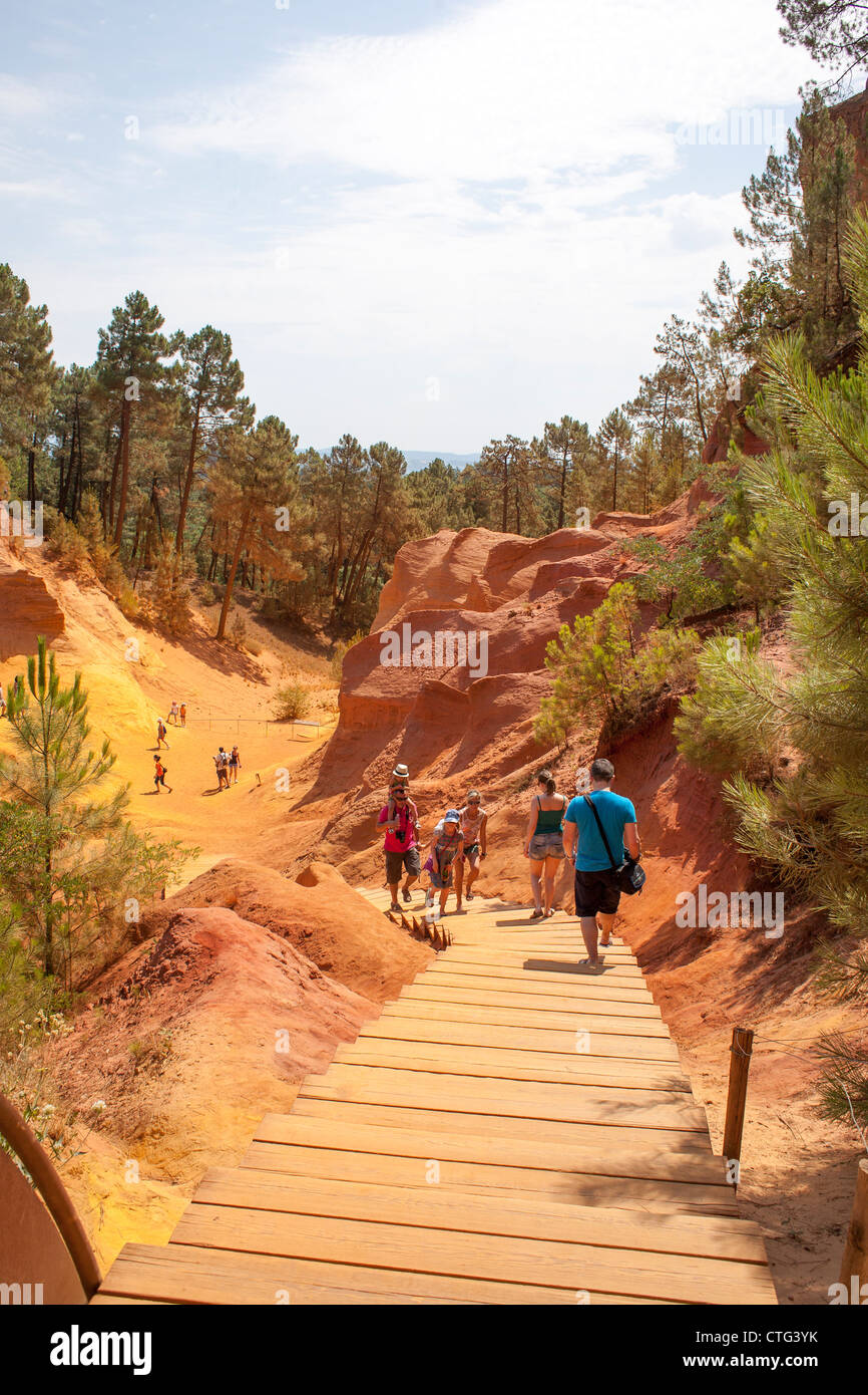 Old Ochre mines in Roussillon France which are now opened as a Tourist ...