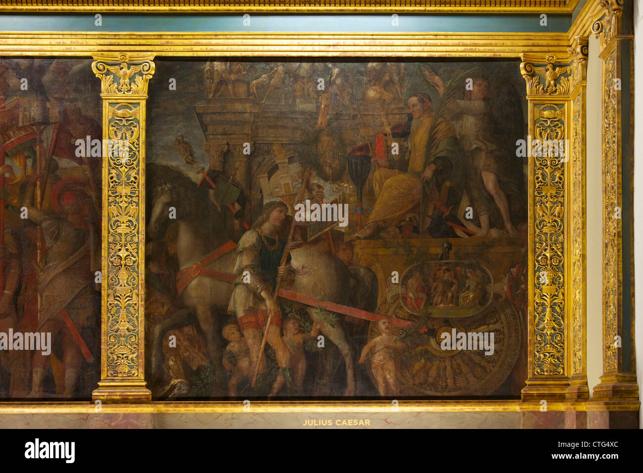 Julius Caesar, from the Triumphs of Caesar, by Andrea Mantegna Stock ...