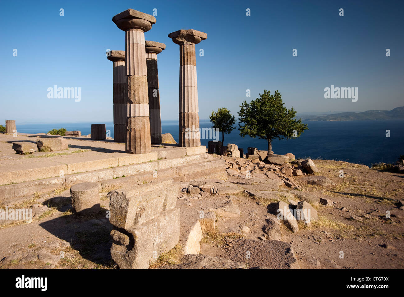 Temple of Athena Assos ancient city Turkey Stock Photo - Alamy