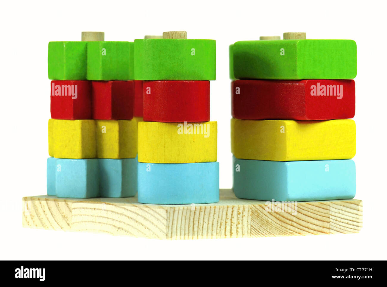 Colorful wooden toy isolated on white background Stock Photo - Alamy