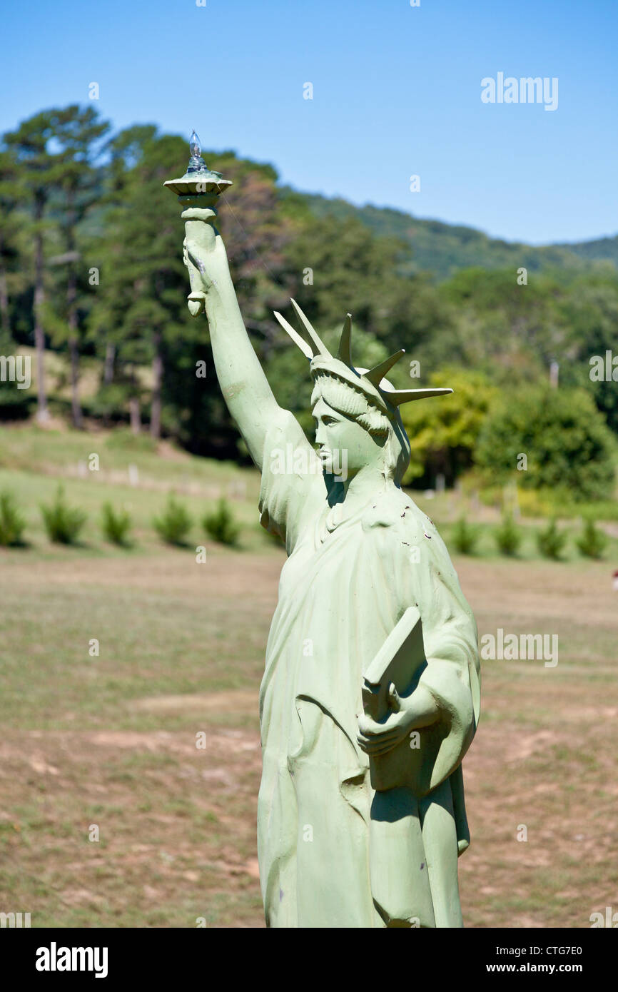 A small replica of the Statue of Liberty on a rural farm near Franklin ...