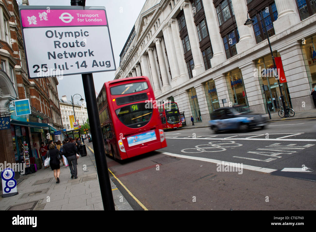The Olympic lanes and traffic restrictions in London are currently open ...