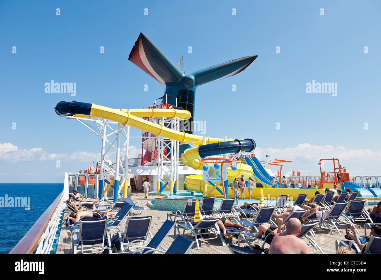 Carnival Fascination Slides A Water Slide On The Deck Of A Cruise