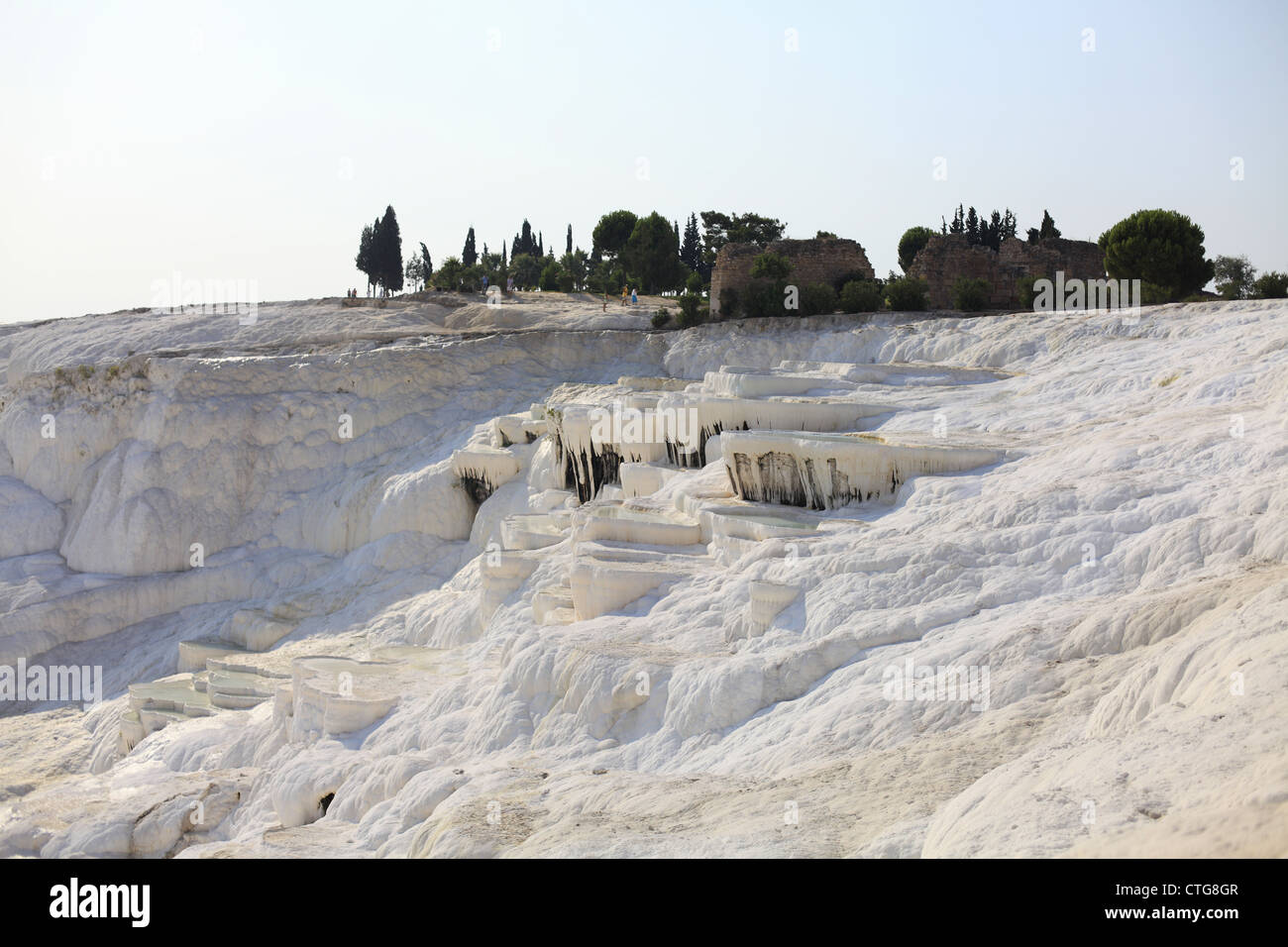 Pamukkale terraces made from Travertine in Turkey Stock Photo - Alamy