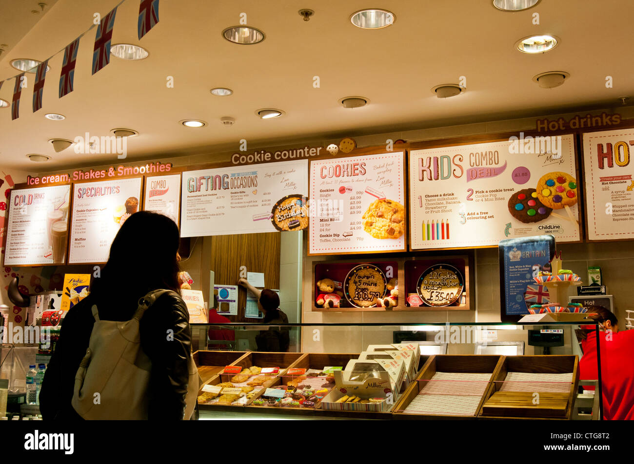 Cookie shop counter, UK Stock Photo - Alamy