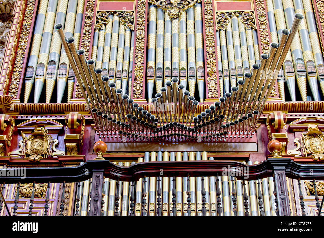 Pipe organ at the Cathedral (Mezquita) in Cordoba, Spain Stock Photo ...
