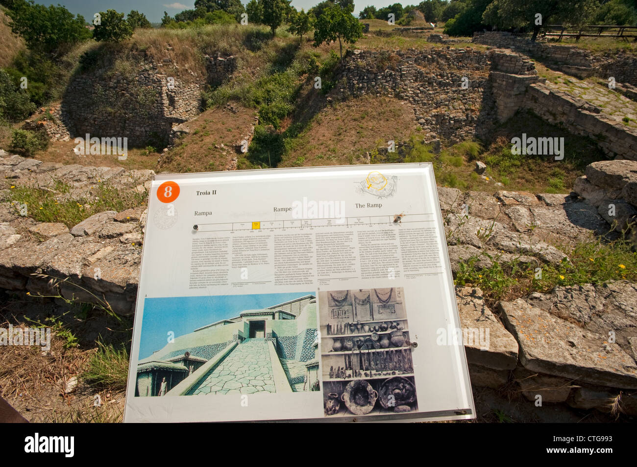 The ramp of Troia II citadel Troy Çanakkale Turkey Stock Photo - Alamy