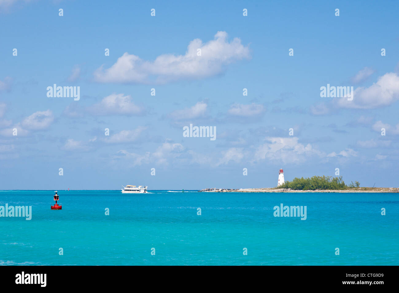 Nassau Harbor Lighthouse on Paradise Island in Nassau, Bahamas Stock ...