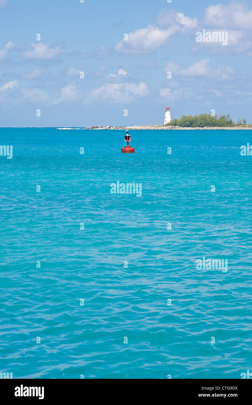 Nassau Harbor Lighthouse on Paradise Island in Nassau, Bahamas Stock ...