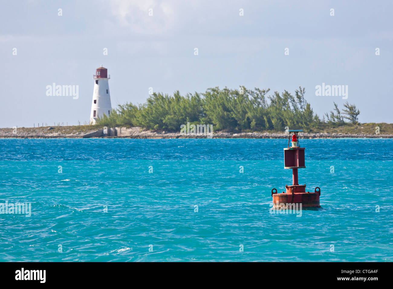 Nassau Harbor Lighthouse on Paradise Island in Nassau, Bahamas Stock ...
