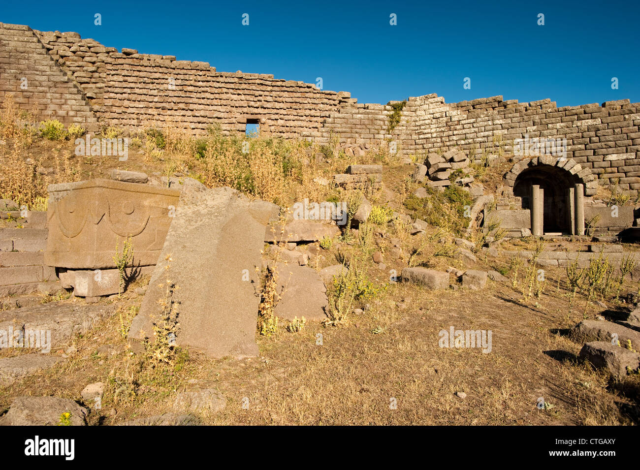 Western gate and necropolis of ancient city Assos Turkey Stock Photo ...