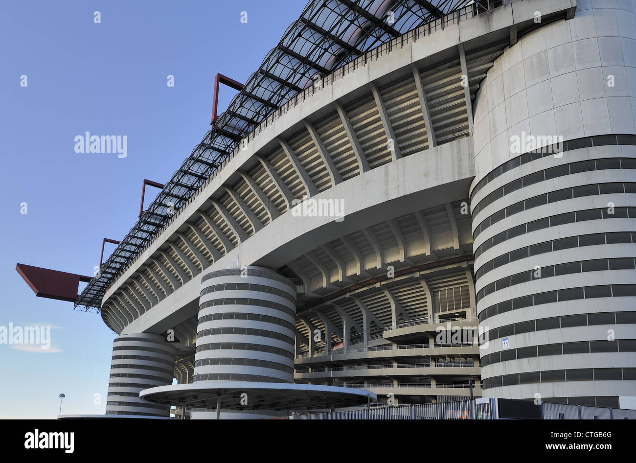 Milan (Italy) 2011, 17,12 detail of architectonic frame of soccer ...