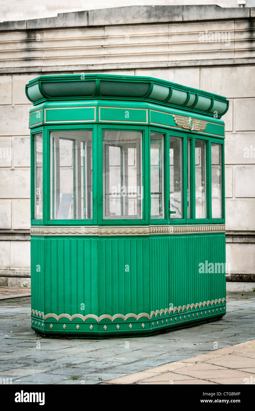 Old toll booth from the Mersey Tunnel now on display at the pierhead ...
