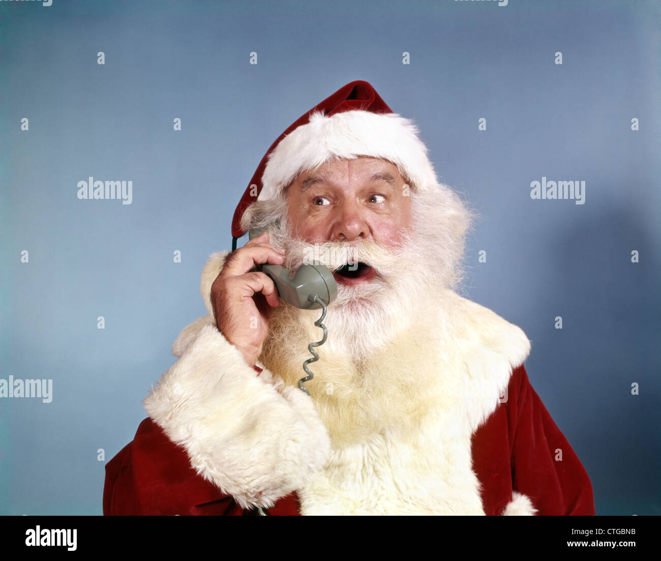 1960s SANTA CLAUS TALKING ON TELEPHONE RETRO Stock Photo - Alamy