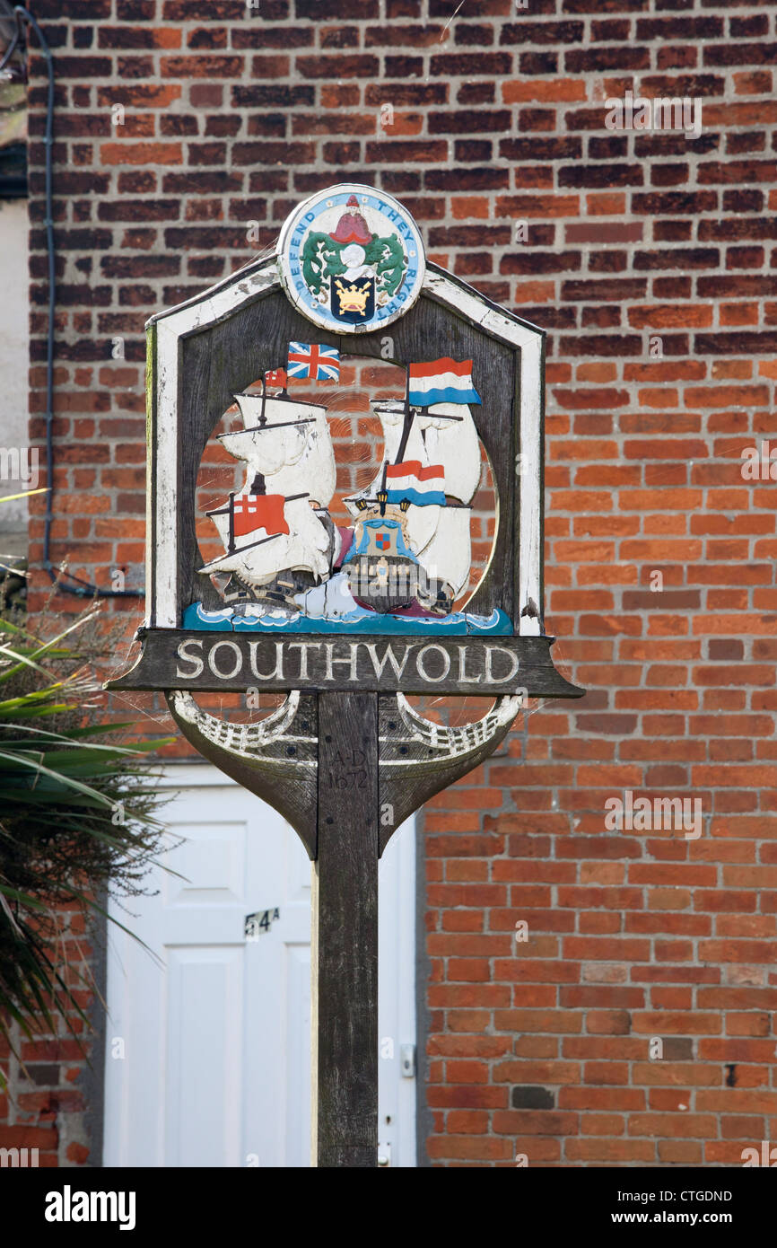 Southwold Suffolk village sign Stock Photo - Alamy