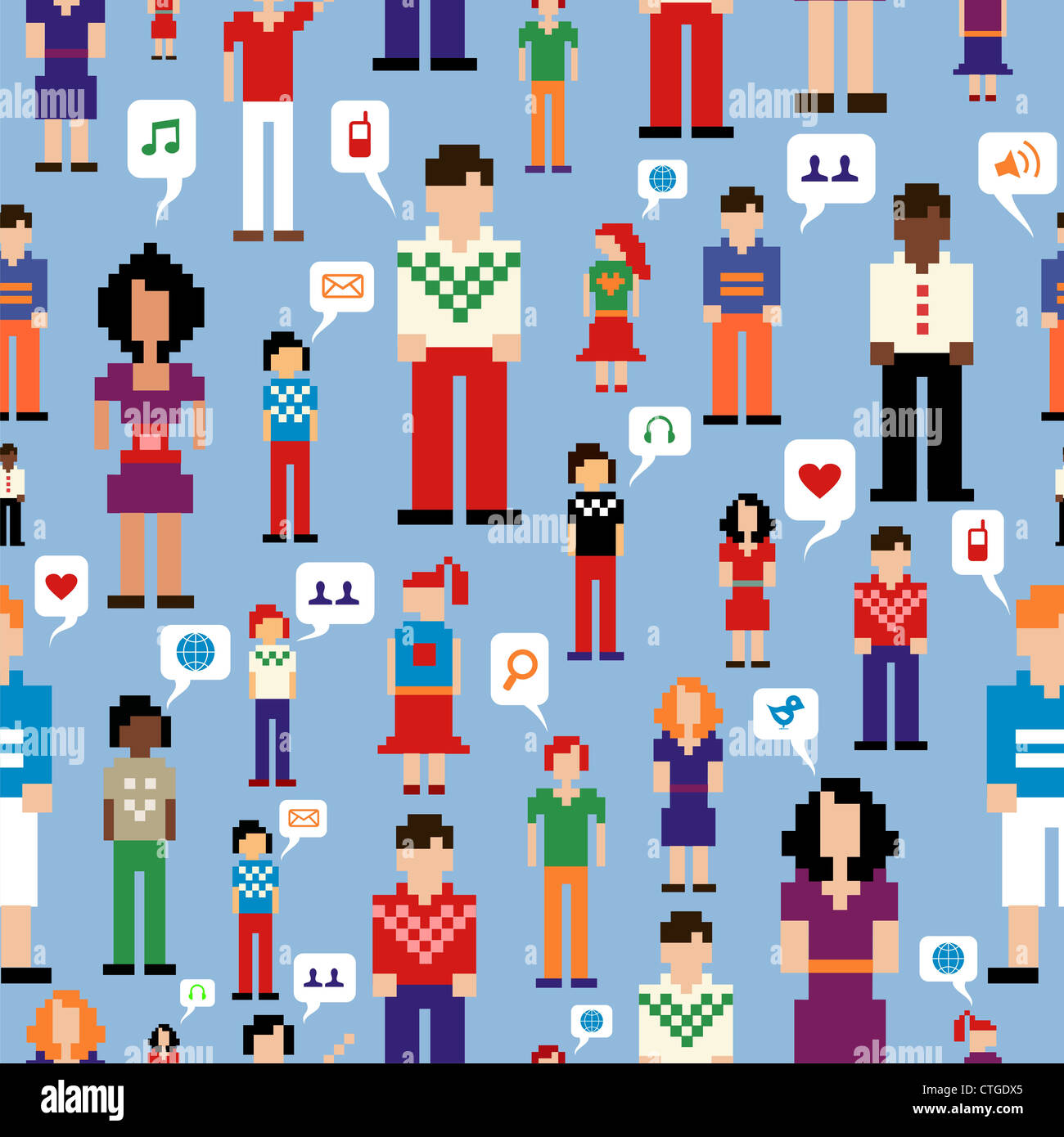 Social people network seamless pattern. Vector file layered for easy ...