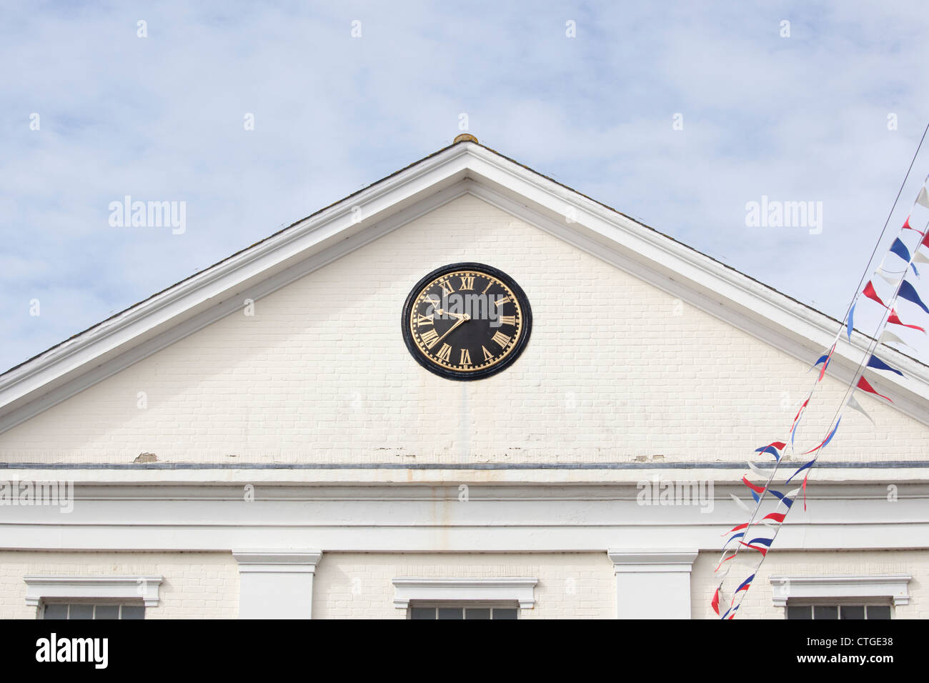 Clock roof and bunting Stock Photo - Alamy