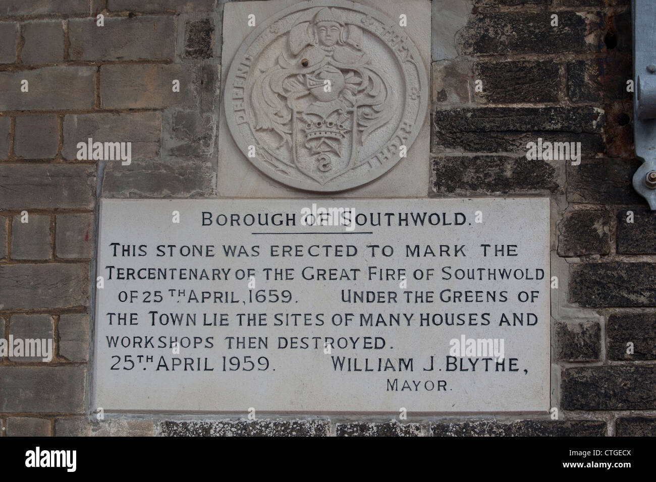 Southwold fire memorial Stock Photo - Alamy