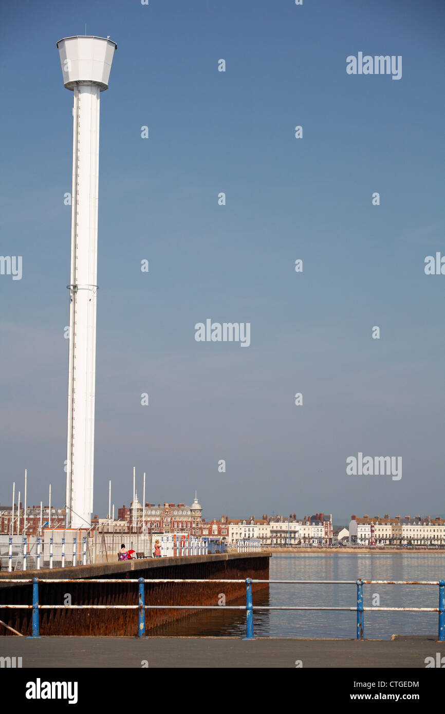 Sea Life Tower, Jurassic Skyline Tower, and esplanade at Weymouth in ...