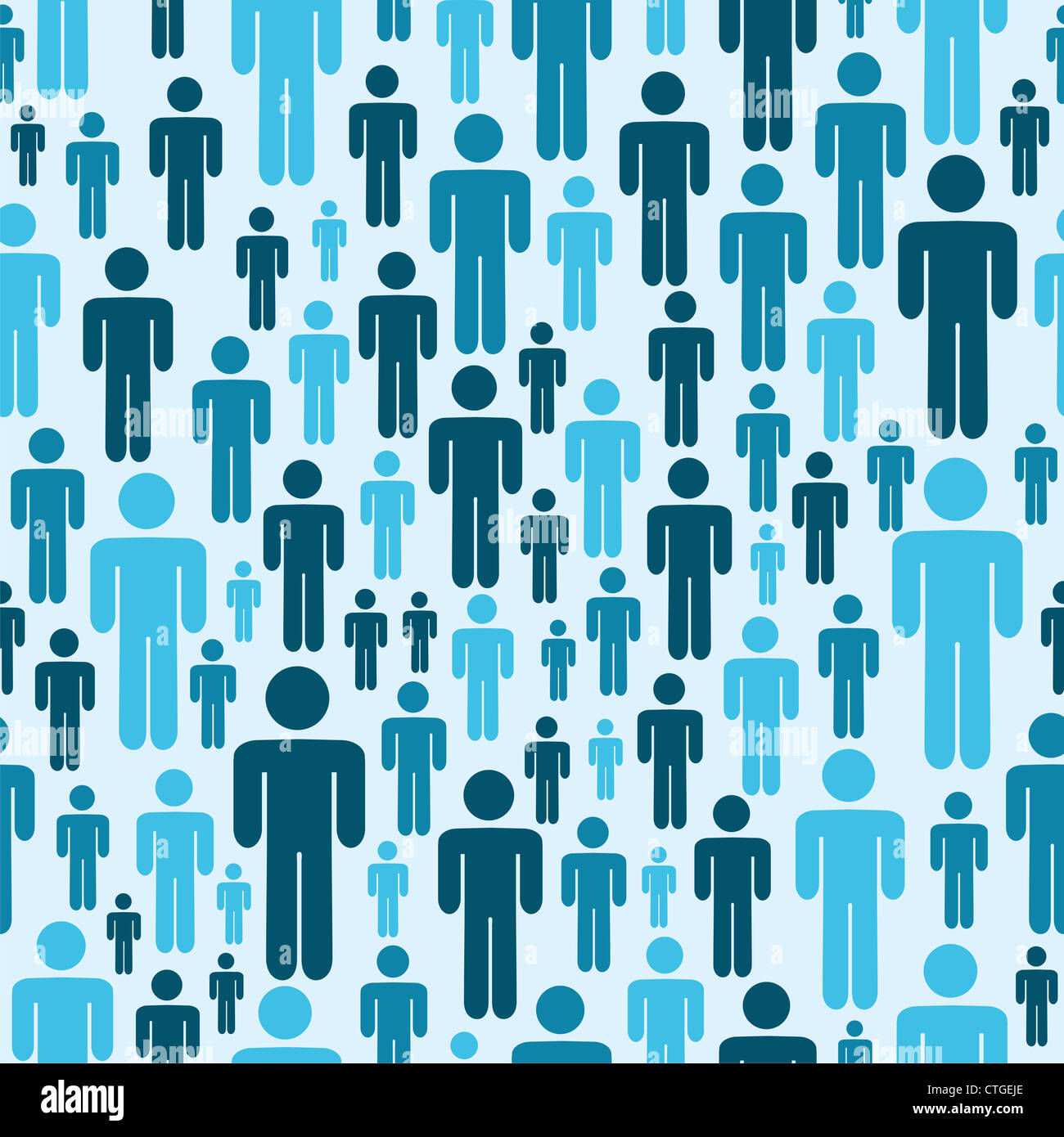 Social media blue people seamless pattern. Vector file layered for easy ...