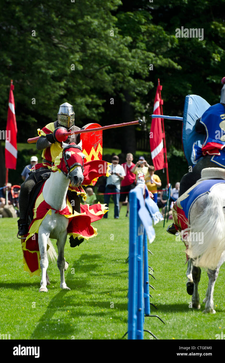 Part of a medieval jousting display by the Knights of Old England in ...