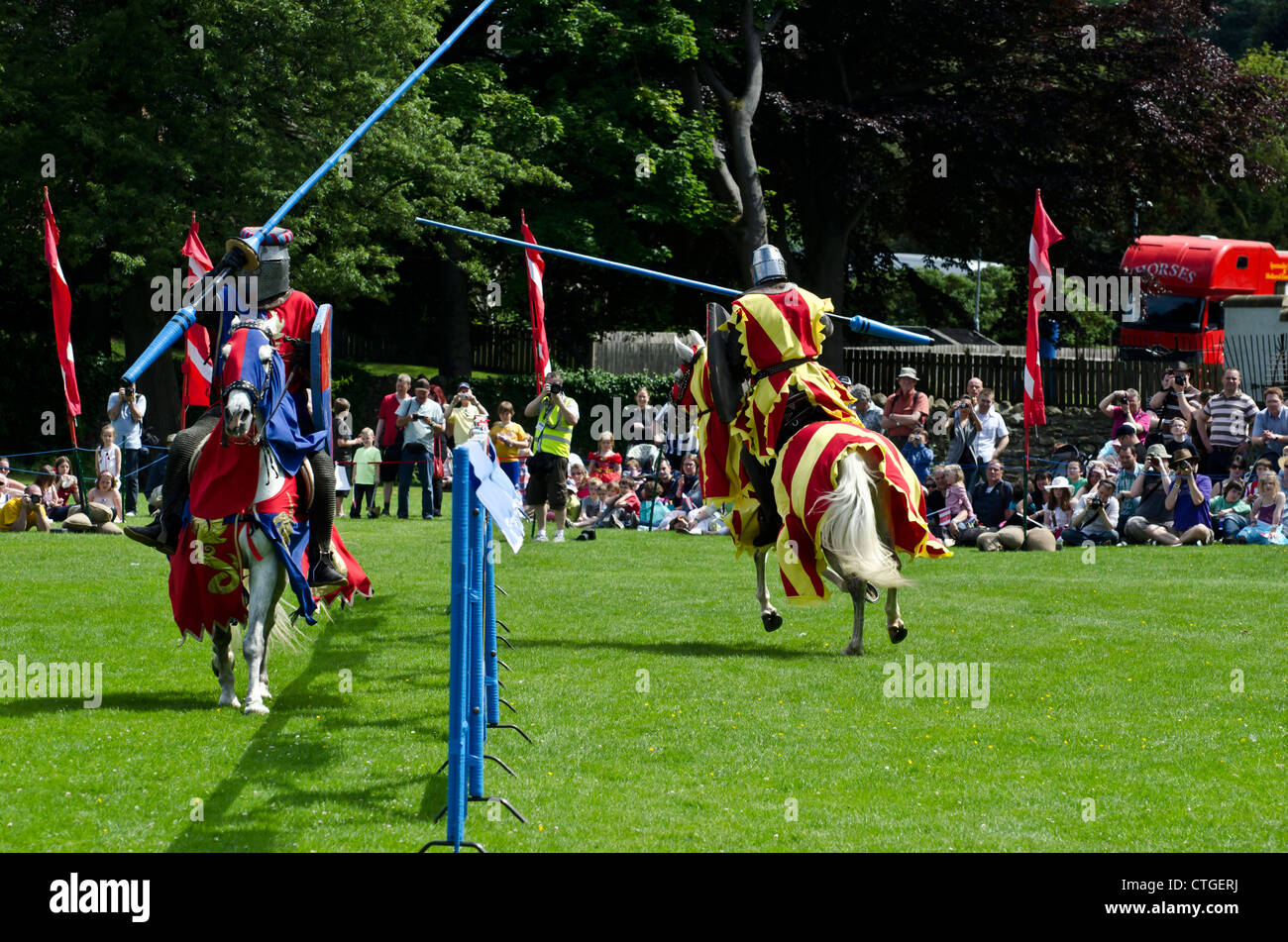 Part of a medieval jousting display by the Knights of Old England in ...