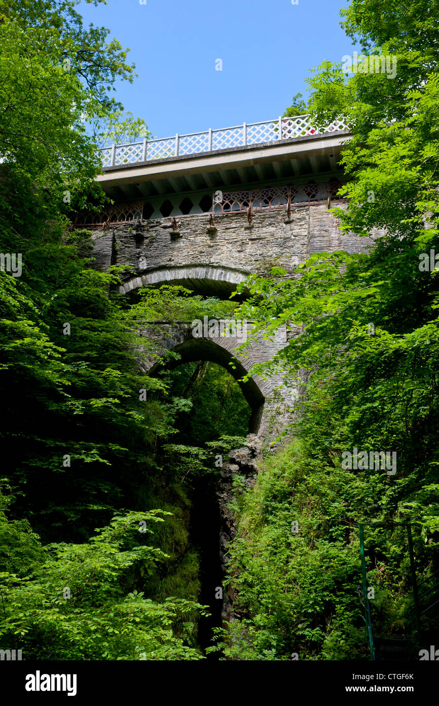 Devil's Bridge The three bridges over the River Mynach from the Devil's Punchbowl walk ...