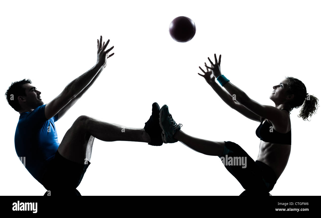 Fitness couple silhouette hi-res stock photography and images - Alamy