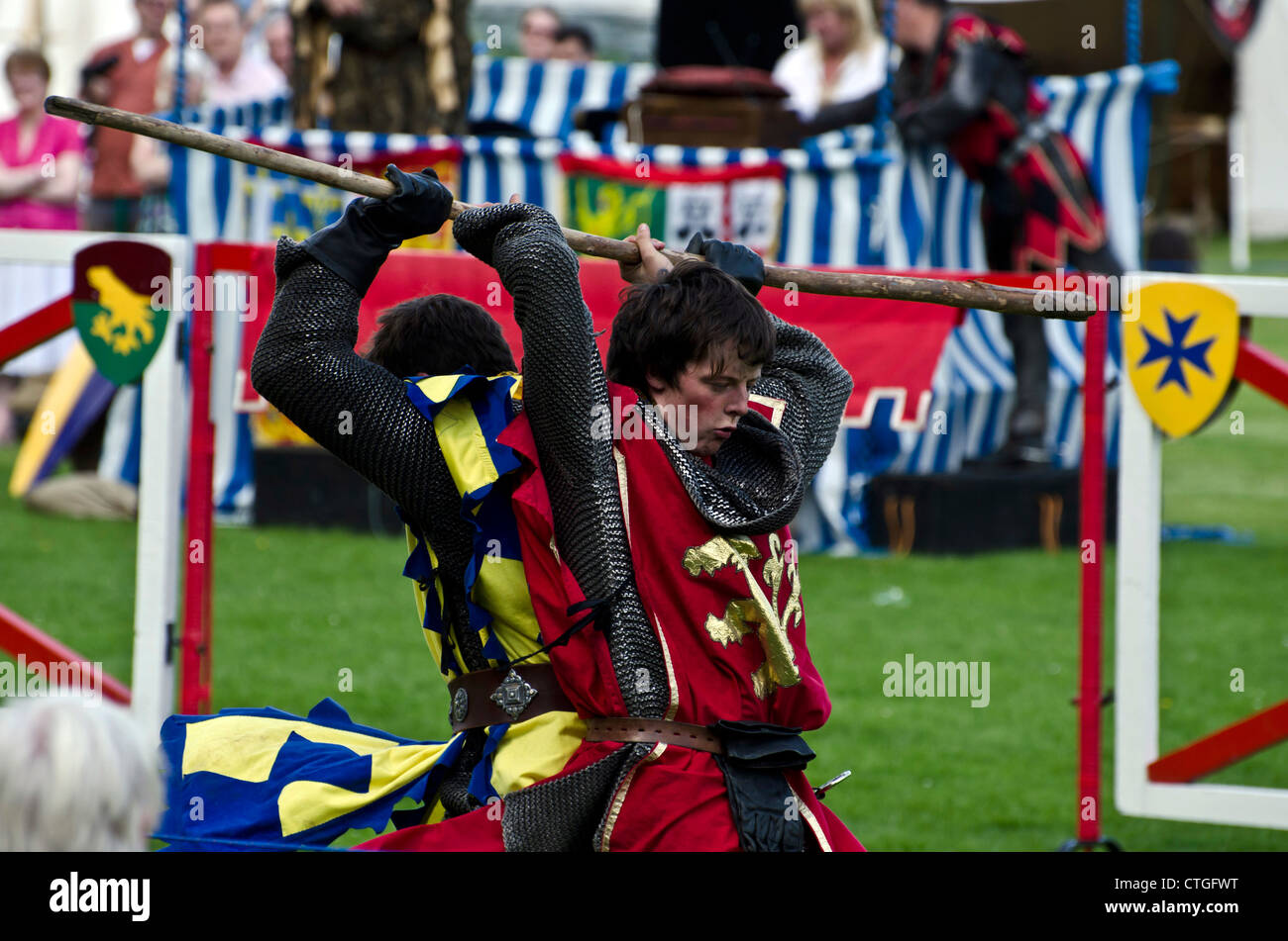Part of a medieval jousting display by the Knights of Old England in ...